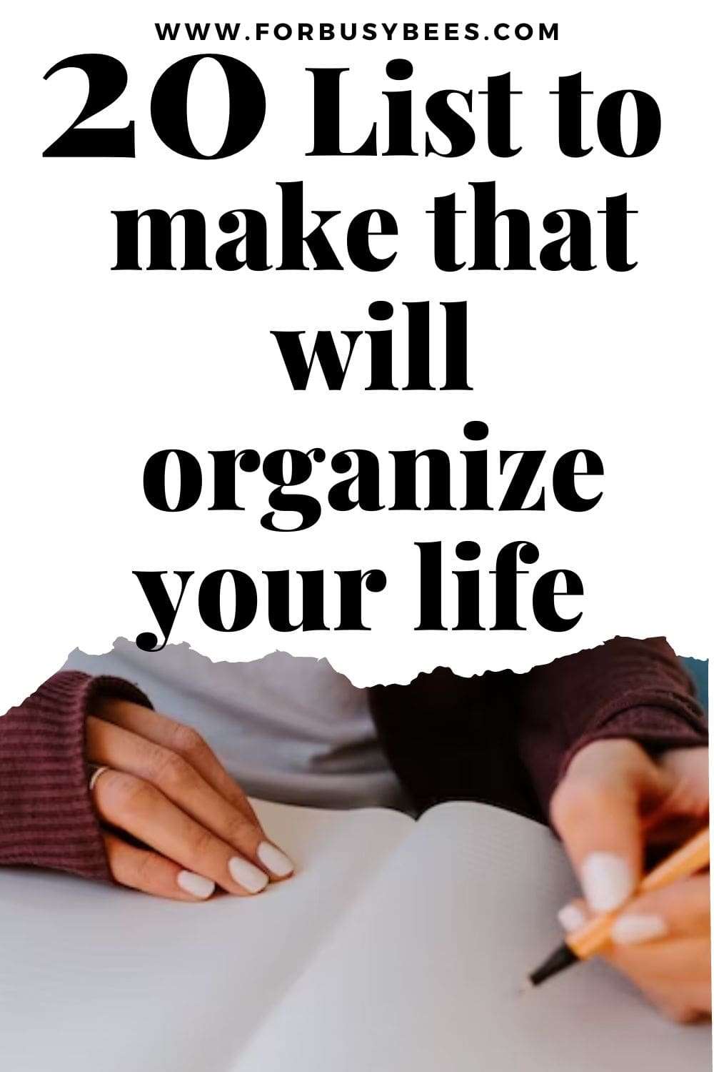 20 Lists to make to organize your life - For Busy Bee's