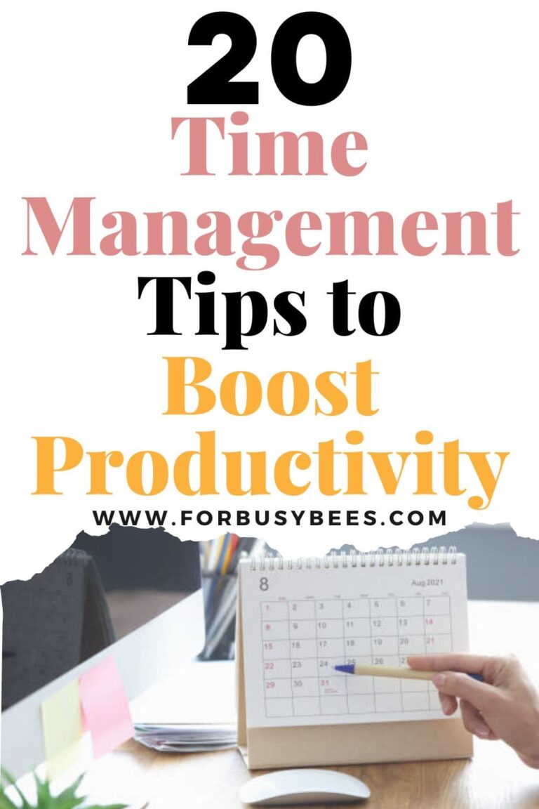 20 Time Management Tips to Boost Productivity - For Busy Bee's